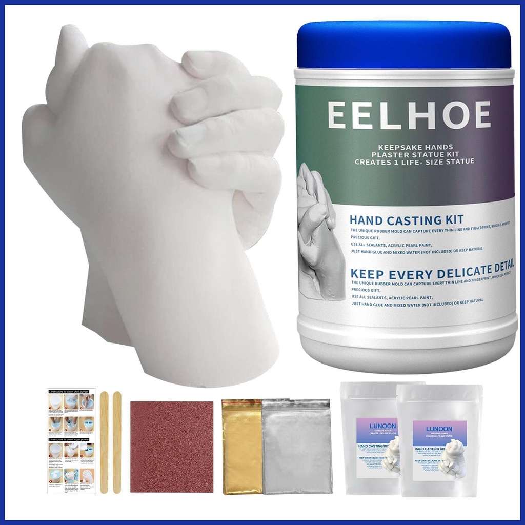 Plaster Hand Mold Casting Kit 3D Hand Casting Kit Couples with Metallic ...