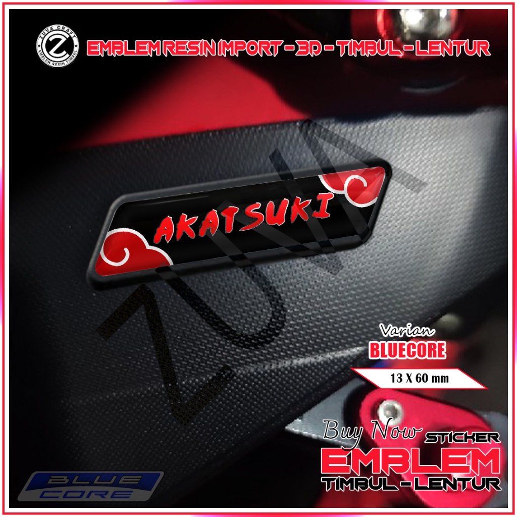 Yamaha MOTORCYCLE STICKER EMBLEM embossed BLUECORE 3D AKATSUKI LOGO ...