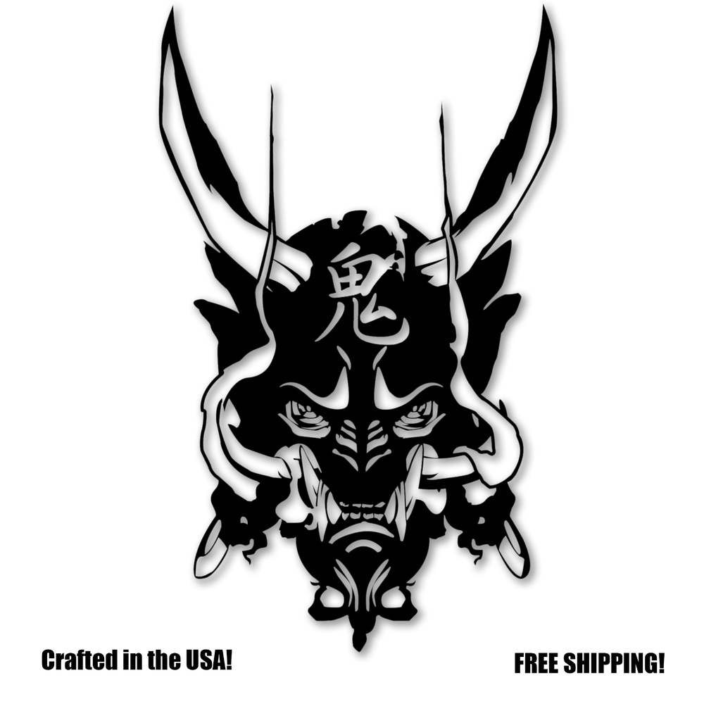 Oni Samurai Demon Mask Vinyl Decal Sticker | Shopee Philippines
