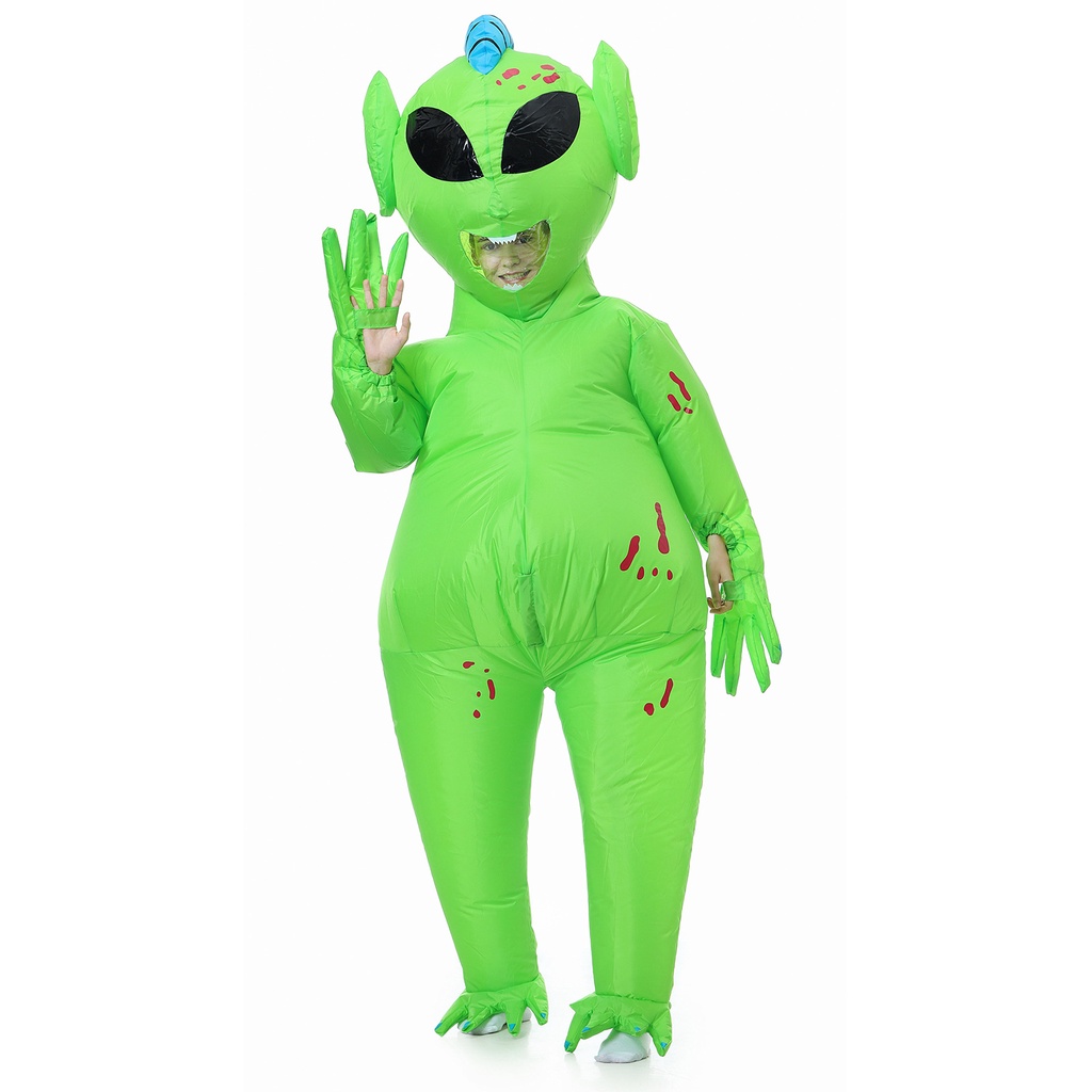 Purim Scary Green Inflatable Alien Costume Cosplay Mascot Inflatable ...