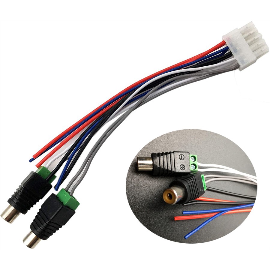 Power Input Speaker 10 Pin Harness Plug RCA Connector For Dual TBX10A ...