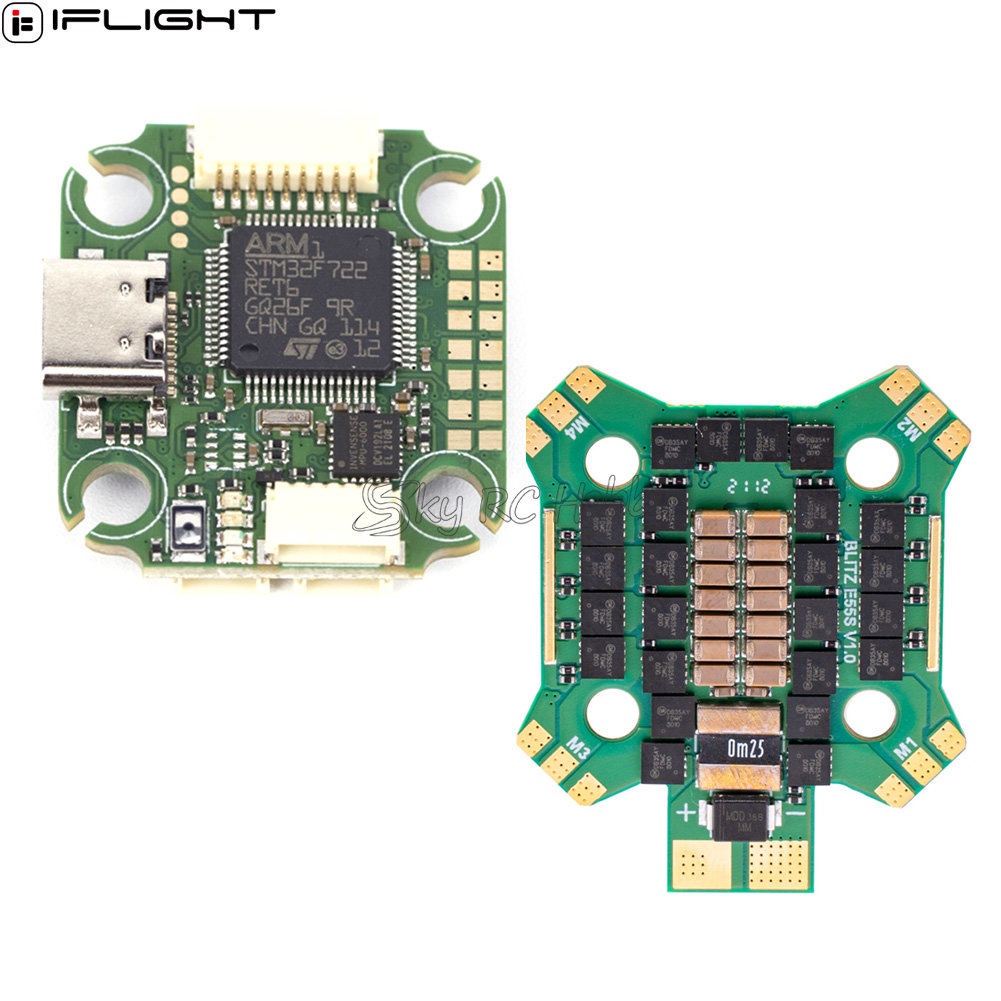 IFlight BLITZ Mini F7 Flight Controller Stack OSD（AT7456E）W/ BLITZ E55S ...