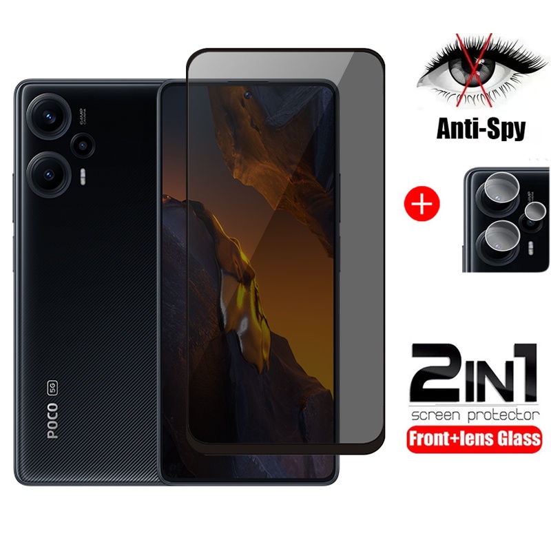 PRIVACY Tempered Glass For xiaomi poco F5 F6 M6 pro 4G 5G full cover ...