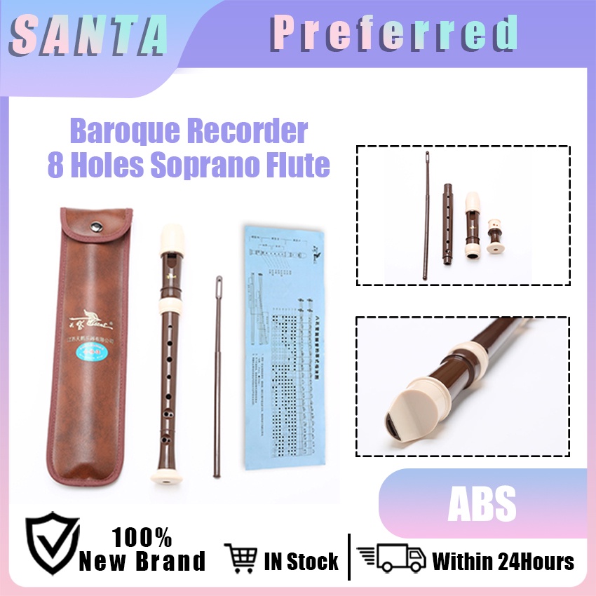 ABS Soprano Clarinet Long Flute Recorder Fingering 8 Holes Soprano ...