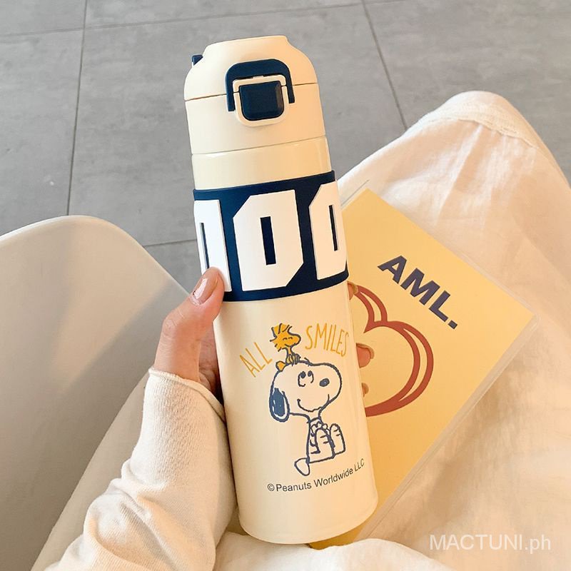 [Free shipping in stock] Snoopy genuine 316 thermos cup for girls high ...