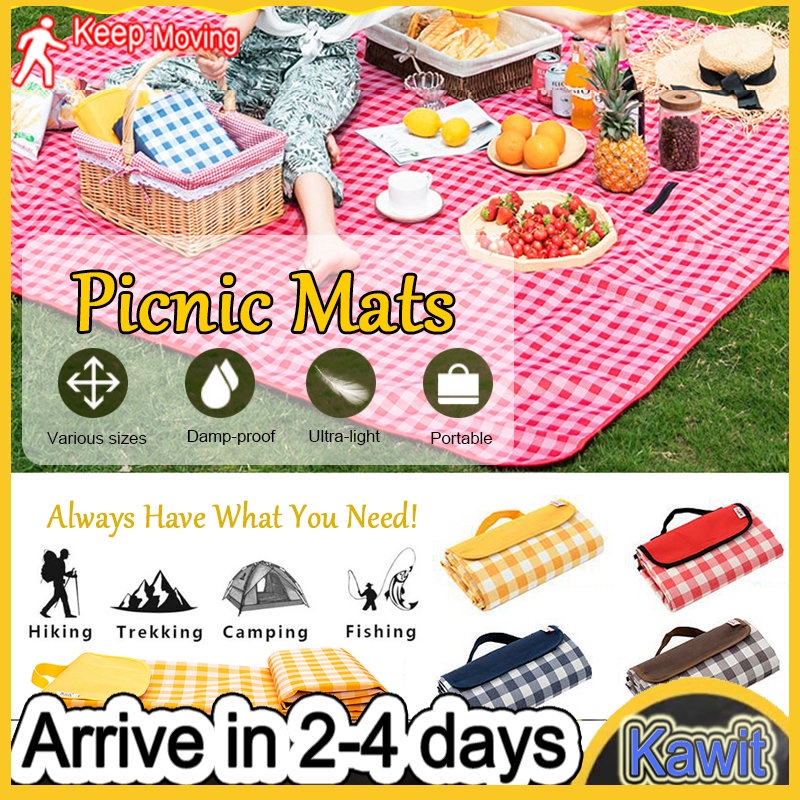 Picnic Mat Waterproof Folding Camping Mat Moisture-Proof Plaid Blanket ...