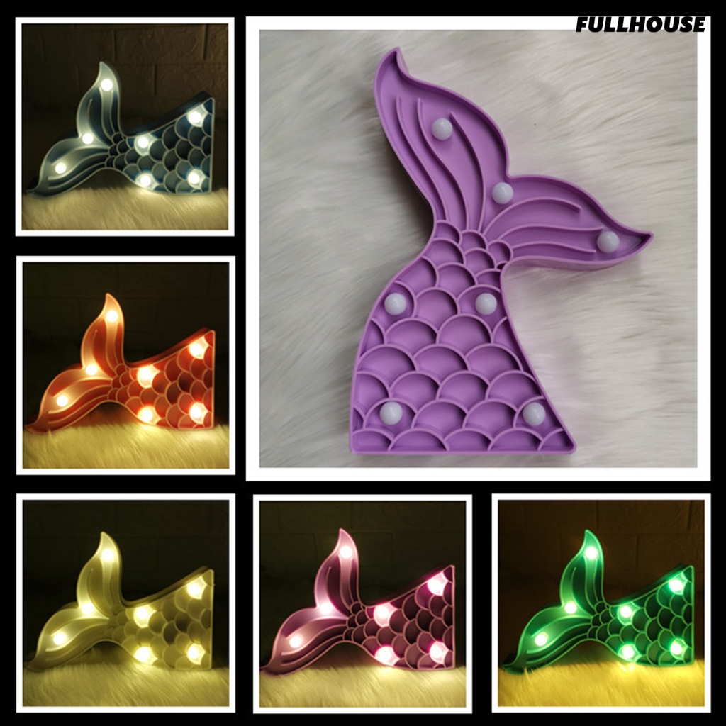 [HOUSE] Cute Mermaid Tail Night Light Christmas Day Decor Operated ...