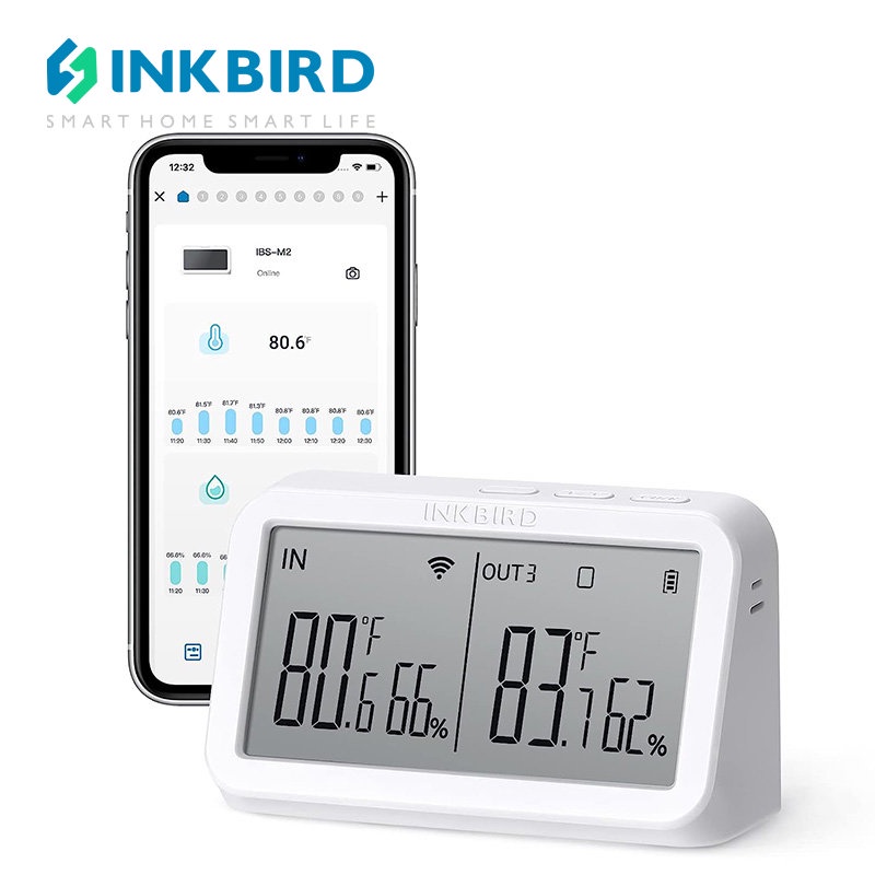 INKBIRD IBS-M2 2.4GHz WiFi Gateway with Temperature Humidity Monitor ...