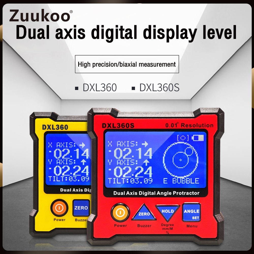 DXL360 DXL360S Dual Axis Inclinometer Digital Angle Protractor Level ...