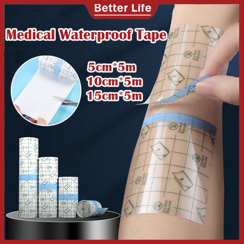 5M Waterproof Medical Tape Transparent Anti-allergic PU Film Wound ...