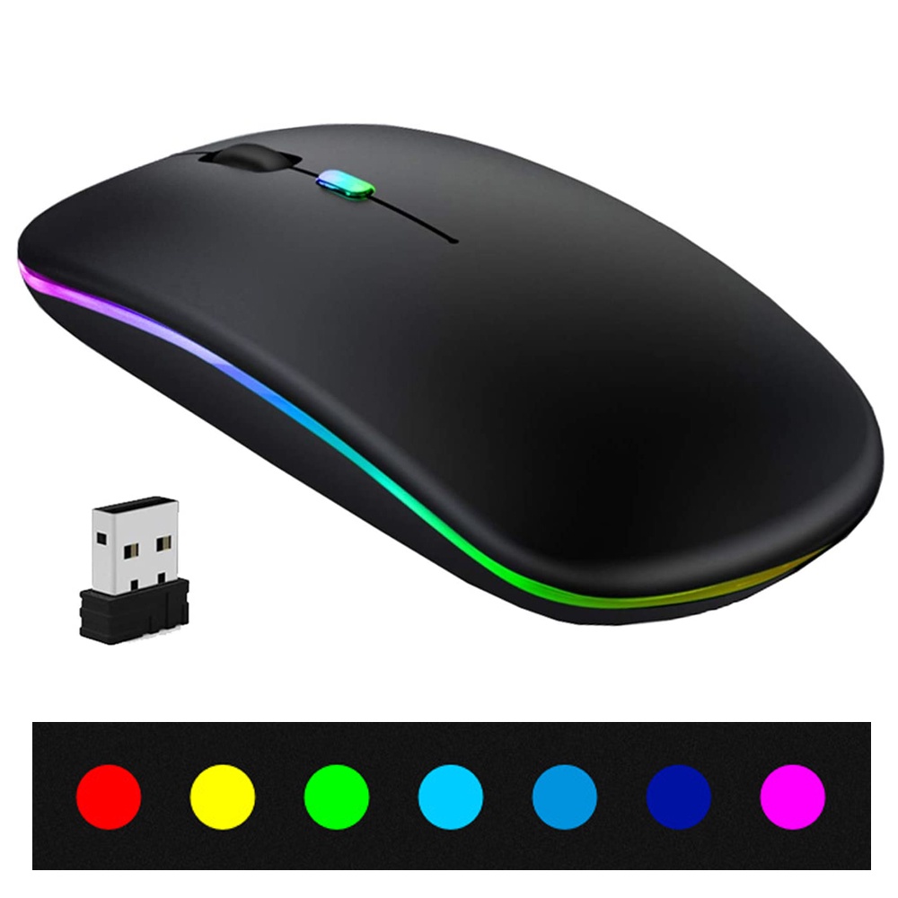 2.4G Wireless Mouse Bluetooth Silent Rechargeable Mouses with Receiver ...