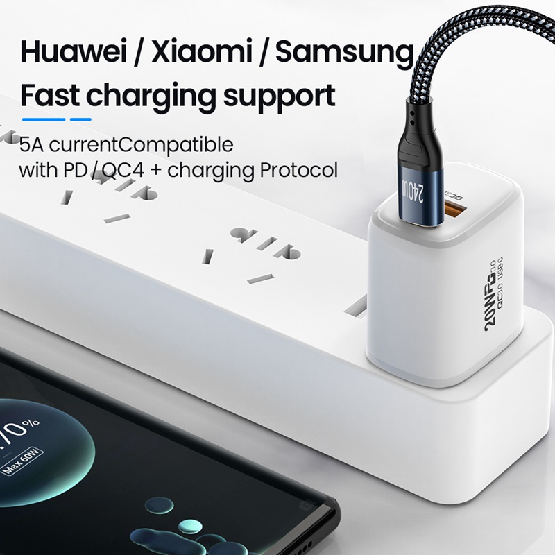 PD 240W 5A Type c to Type c cable mac notebook usb c fast charging cord ...