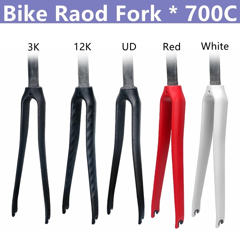 Bike Road Front Fork 700C Carbon Fiber Rigid Forks Road Bicycle Parts ...
