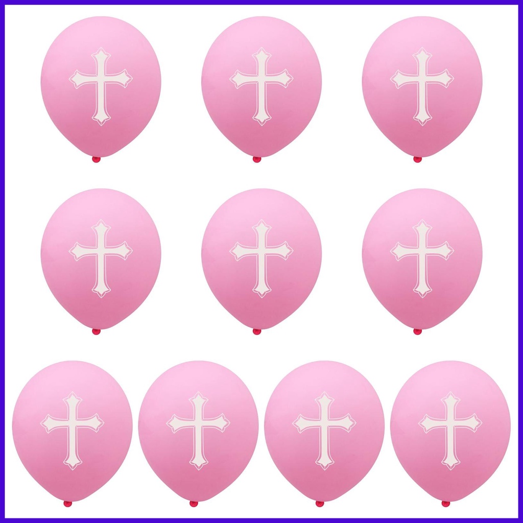 God Bless Balloons 10pcs Baptism Cross Balloons Happy Easter Latex ...