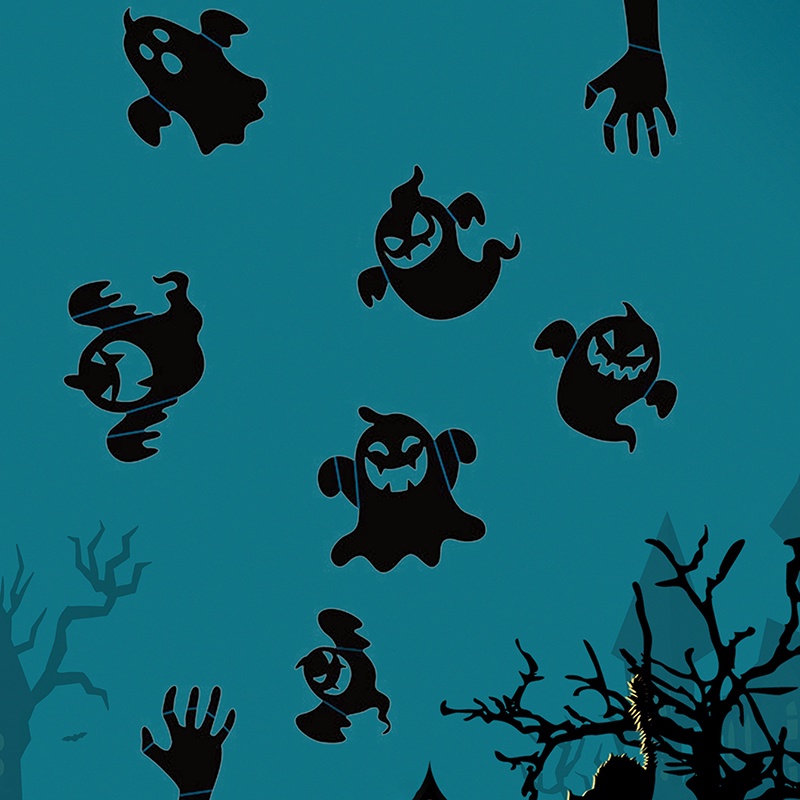 FAUSE Black Ghost Bat Spider Wall Sticker, DIY Halloween Removable ...