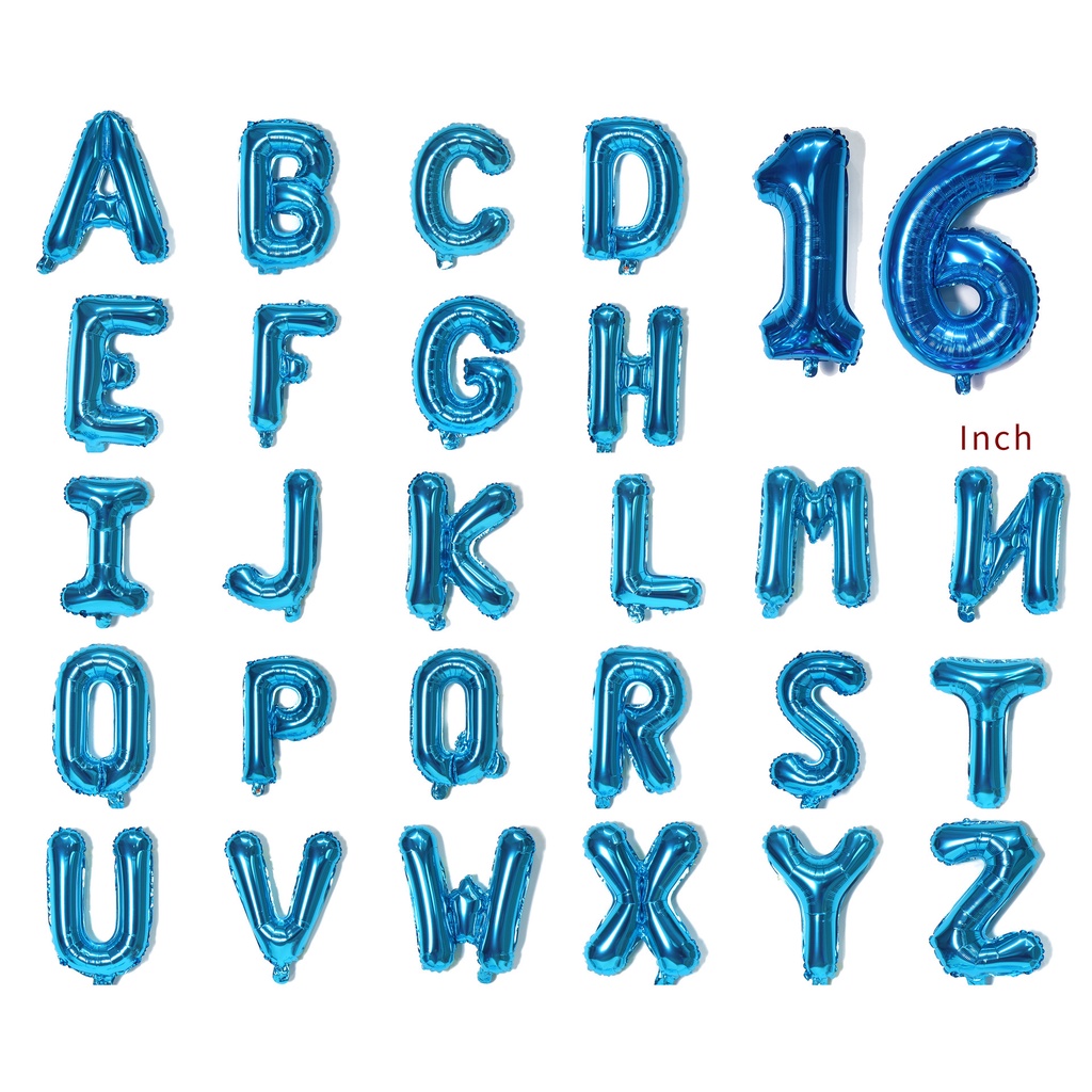16inch Blue Letter A-Z Alphabet Foil Balloons Wedding Birthday Party ...