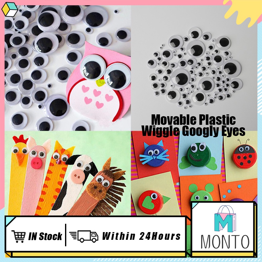 200/600PCs 5-18mm Self-adhesive Wiggle Googly Eyes Plastic Movable Eyes ...