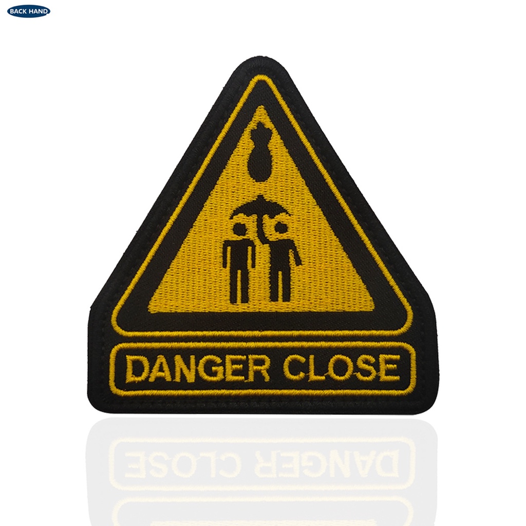 Haike Outdoor DANGER DANGER CLOSE Dangerous Removal Yellow Nuclear Slug Velcro Badge Tactical ...