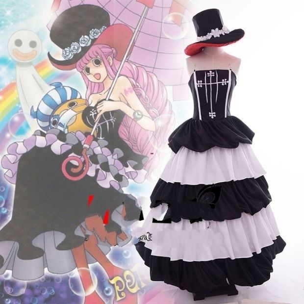 Customized One Piece Ghost Princess Perona Cosplay Black and Red Black ...