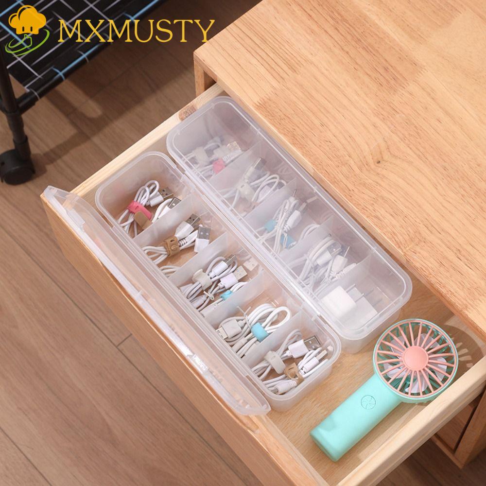MXMUSTY Data Cable Storage Box, Desktop Organizer Cable Container, 5 ...