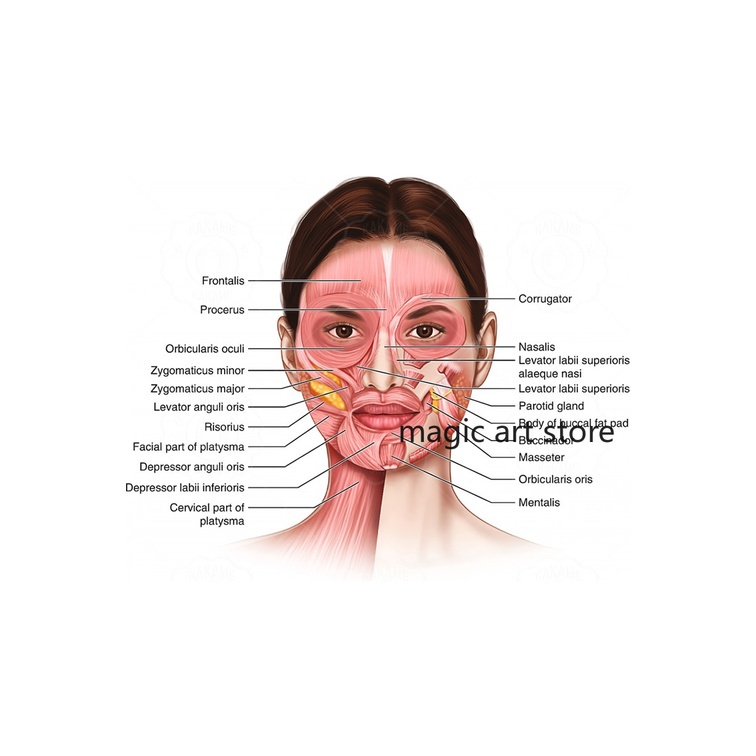 Facial Anatomy Human Skin Lip Hair Anatomy Muscle Detailed Medical Art ...