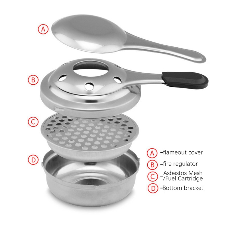 Stainless Steel Fondue Burner Alcohol Stove Burner Portable Mini Fondue ...