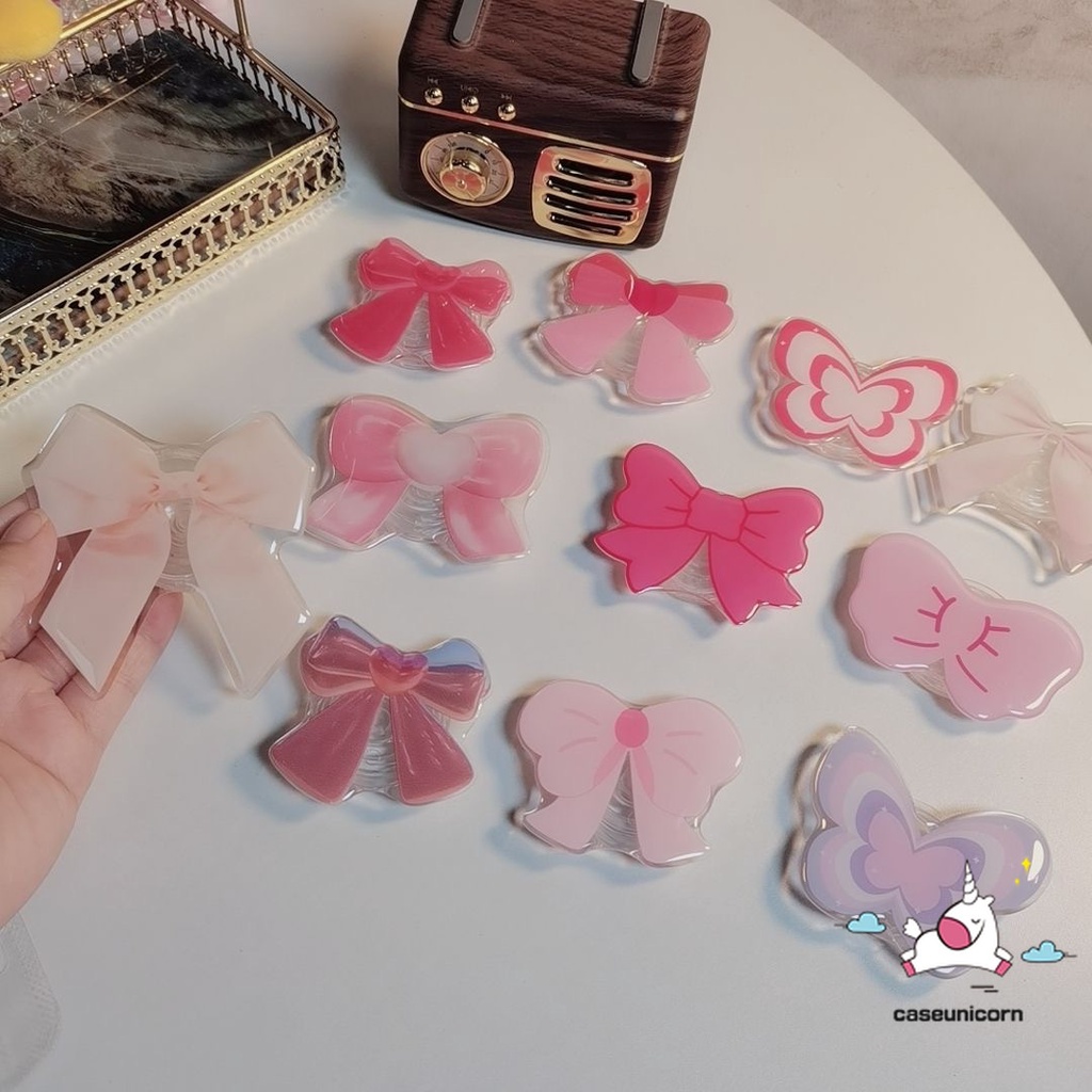 Creative Macarons Color Bow Phone Holder Dream Butterfly Flowers Girl ...