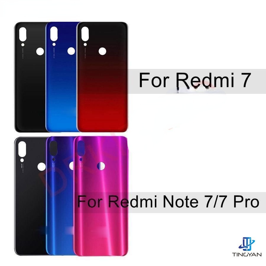Back Cover For Xiaomi Redmi Note 7 Back Glass Cover Battery Door Panel ...