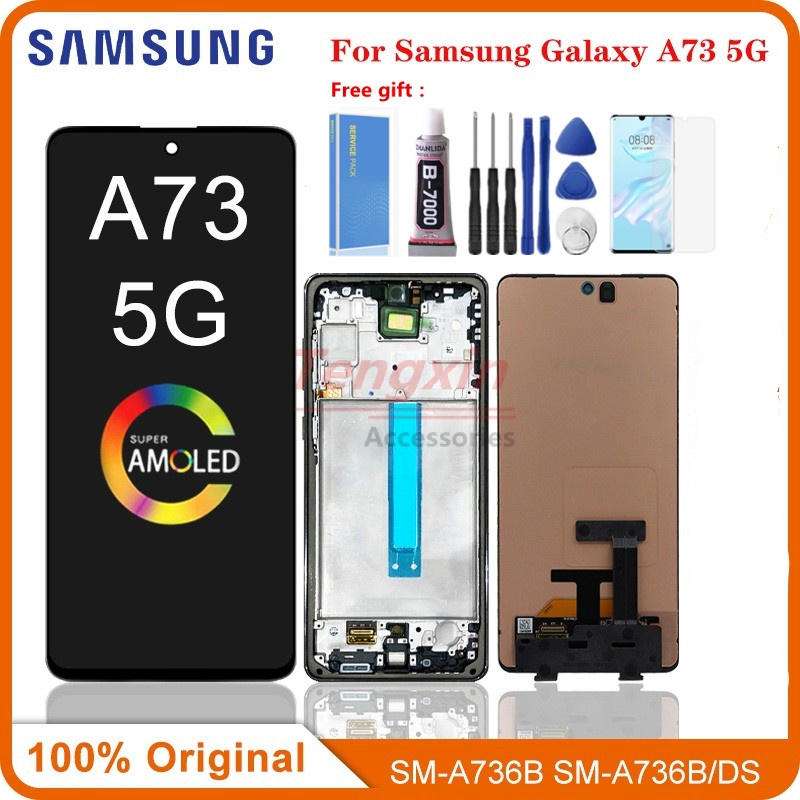 6.7"; Original Super Amoled LCD For Samsung A73 5G LCD Display Touch Screen Digitizer Assembly ...