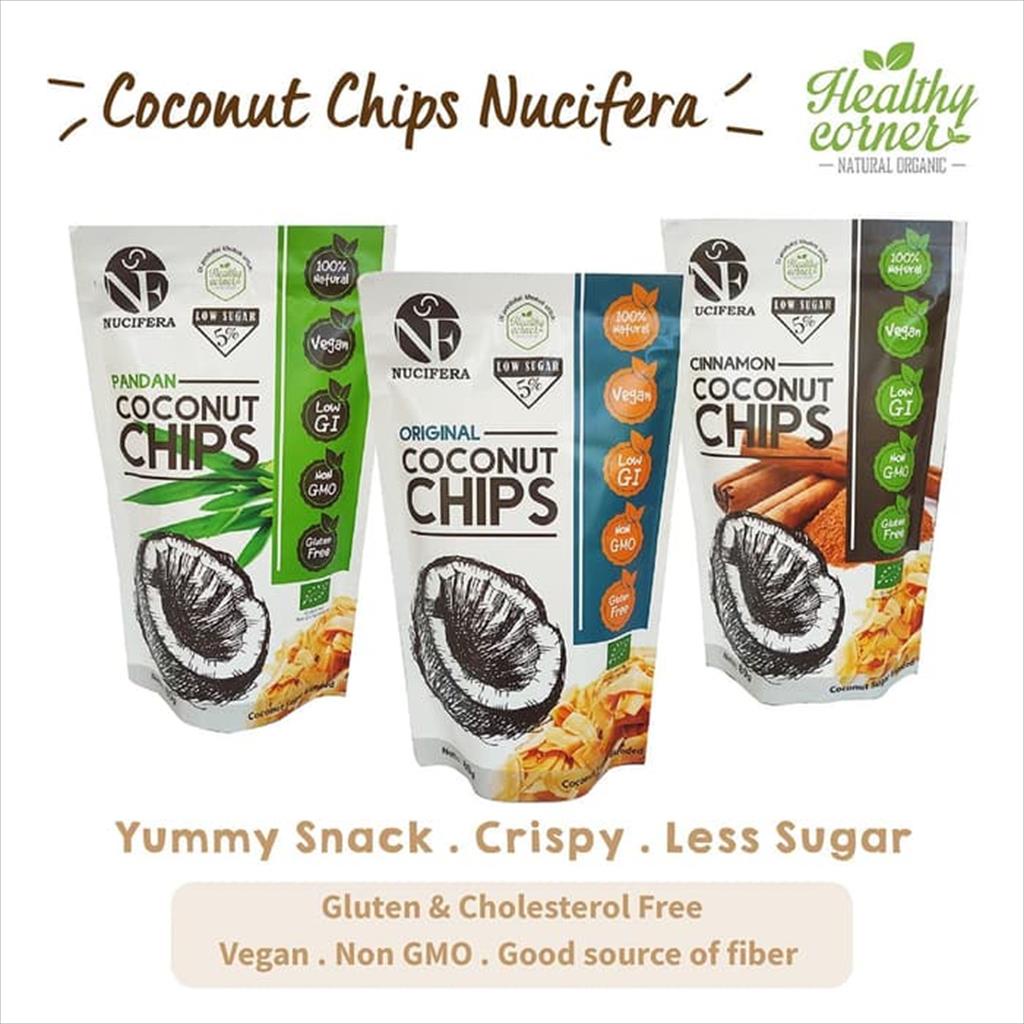 Nucifera - Coconut Chips Original Organic Coconut Chips 80 Gr | Shopee ...