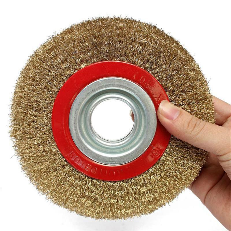 Wire Brush Wheel 125mm Quality Round Brass Plated Steel Wire Brush ...
