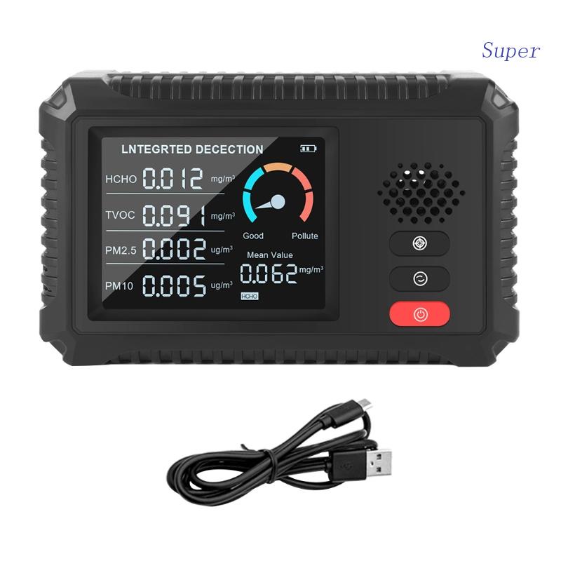 Super Formaldehyde Detector Air Quality Monitor Indoor Portable Display Air Pollution Meter TVOC ...