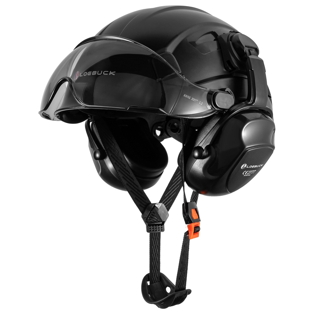 LOEBUCK American style construction work safety helmet with goggles and ...