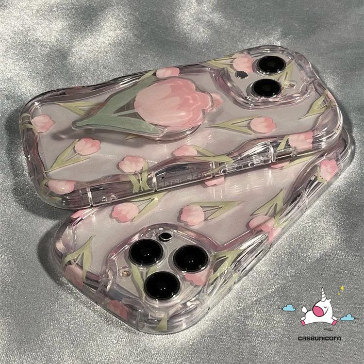 Floral 3D Wavy Curved Edge Phone Case Compatible for iPhone 11 13 14 12 ...