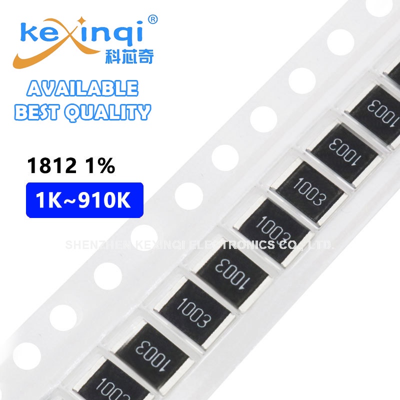 100pcs/lot SMD 1812 Resistor 1% 1W resistance 0R Ohm 2.4K 24K 240K 2.7K ...