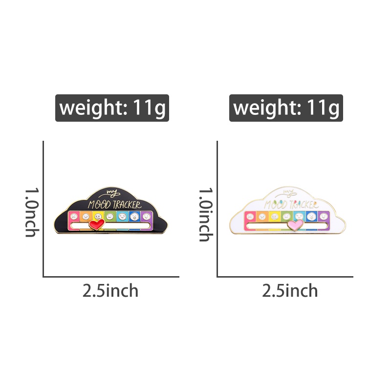 My Mood Rainbow Mood Scale Pin Moveable Heart Slide Funny Mood ...