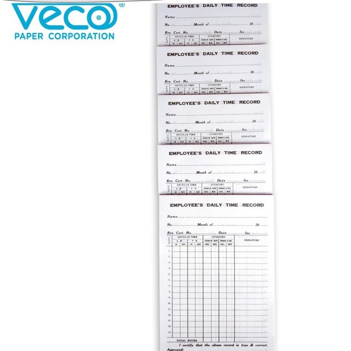 Employee Daily Time Record DF 50lvs | Shopee Philippines