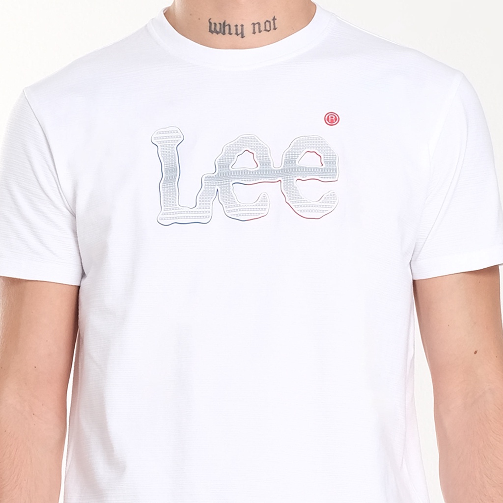 Lee Embossed Logo T-Shirt for Men in White | Shopee Philippines