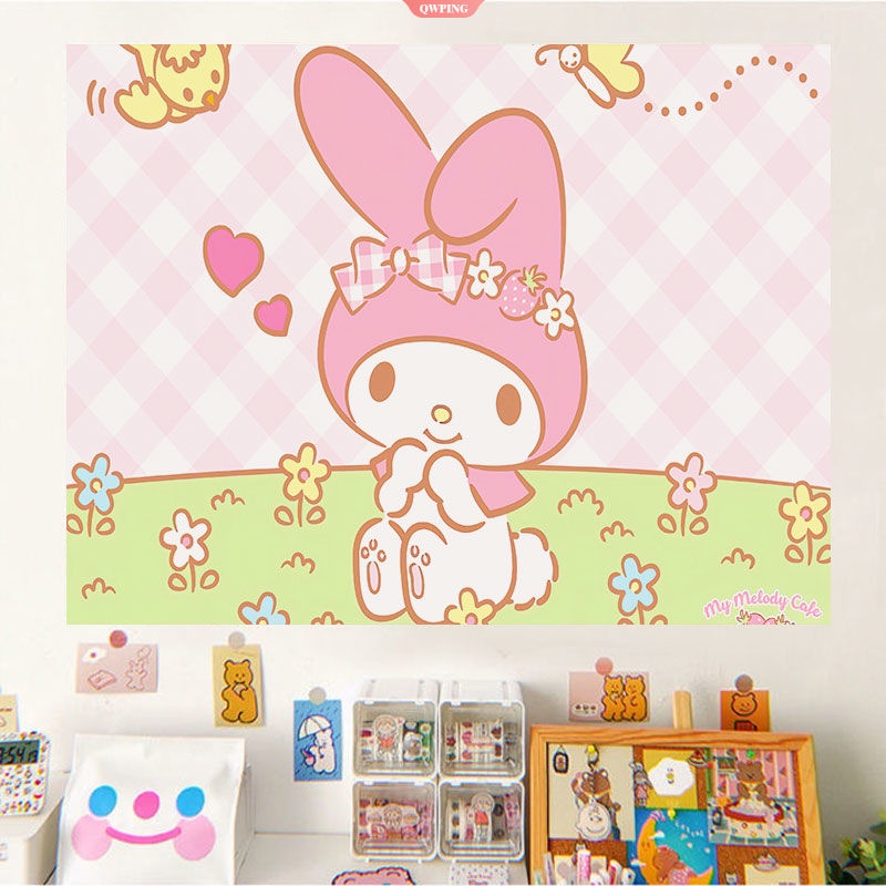 Sweet My Melody Wall Stickers Self-Adhesive Wall Decals PVC Waterproof ...