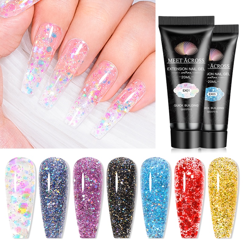 MEET ACROSS 20ml Extensions Gel Polish Soak Off UV/LED Nail Gel For ...