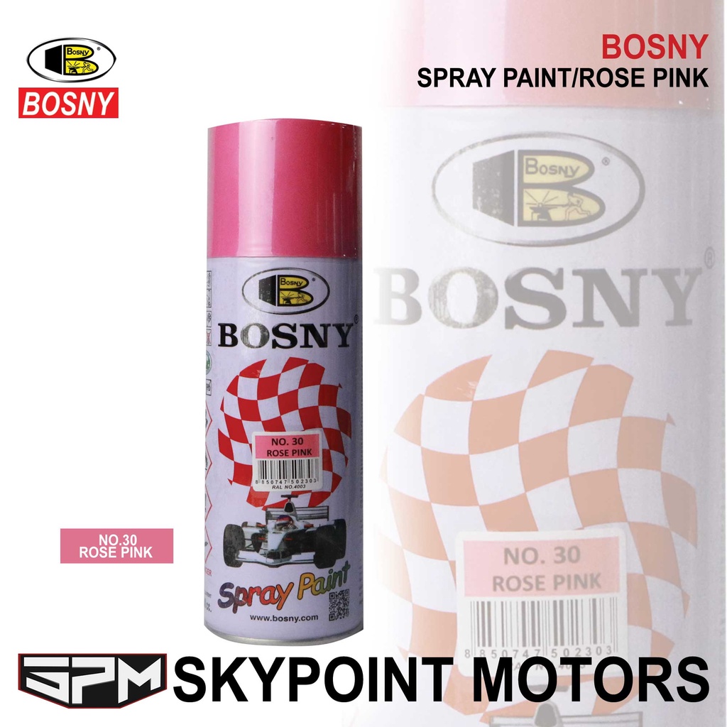 BOSNY SPRAY PAINT ROSE PINK FOR MOTORCYCLE (9132-083) | Shopee Philippines