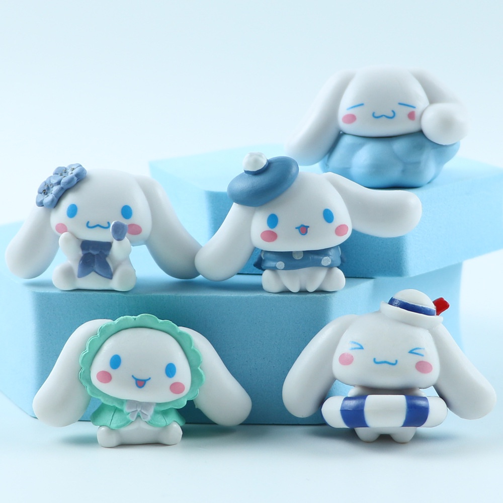 Kawaii Sanrio Figures Cinnamoroll Swimming Ring Big-eared Dog 5Pcs/set ...