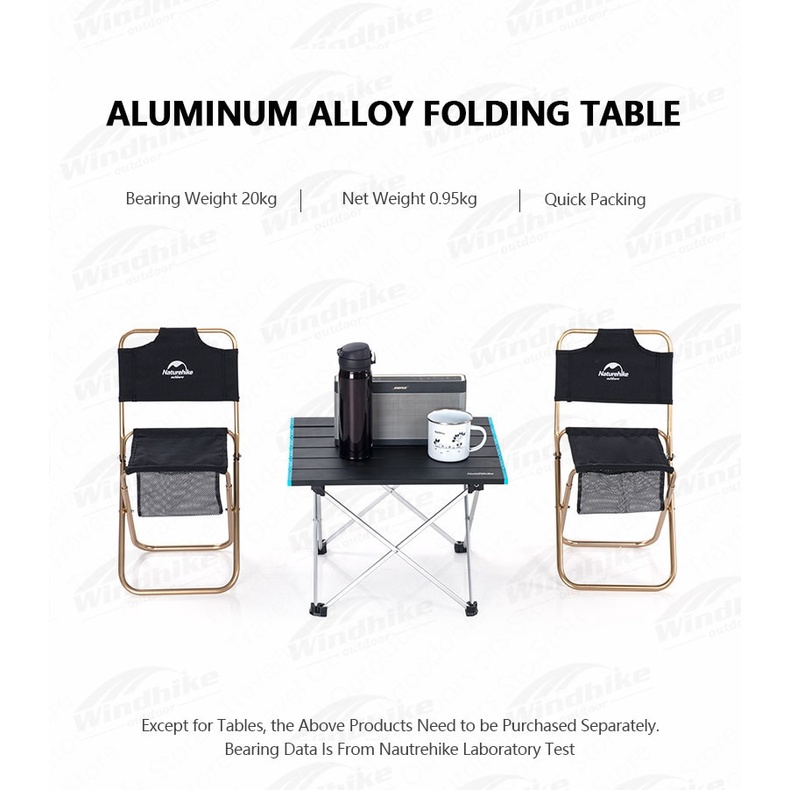 Naturehike FT08 Ultralight Folding Aluminum Camping Hiking Table ...