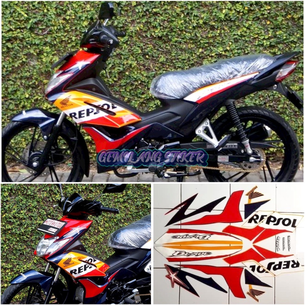 Striping Decal Polet Sticker honda blade 110 r 2009 repsol list ...