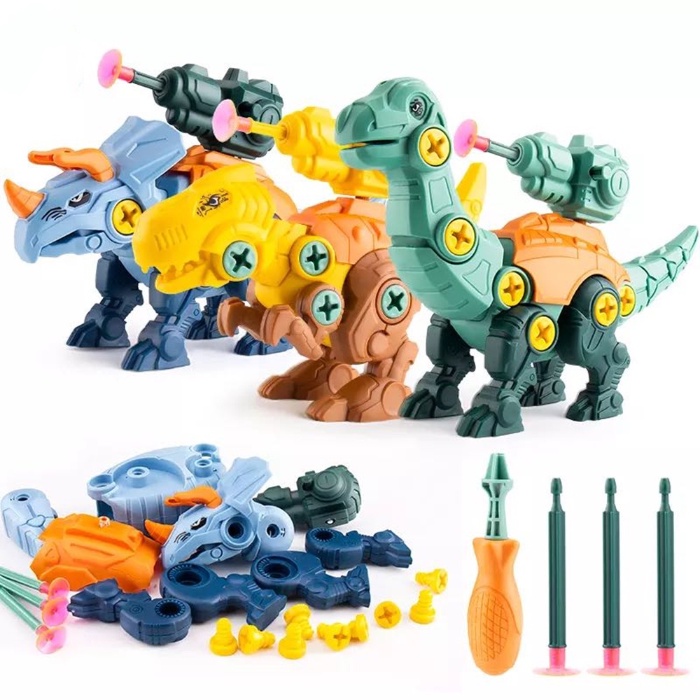 Kids puzzle assembly dinosaur hands-on disassembly screw set detachable ...