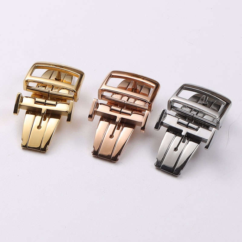 14mm 18mm Silver Gold For JAEGER LeCOULTRE Watch Deployment Butterfly ...