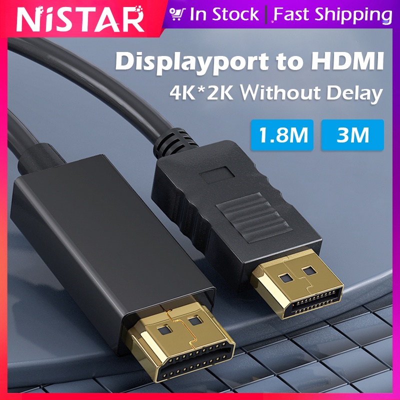 DisplayPort to HDMI Cable 2K*4K Resolution, One-Way Transmission DP to ...