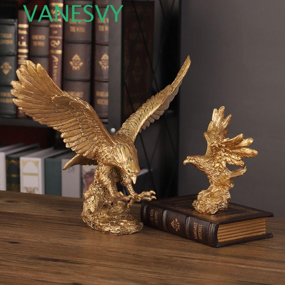 VANESVY Resin Eagle, Chinese Style Vivid Golden Eagle Figurines, Modern ...