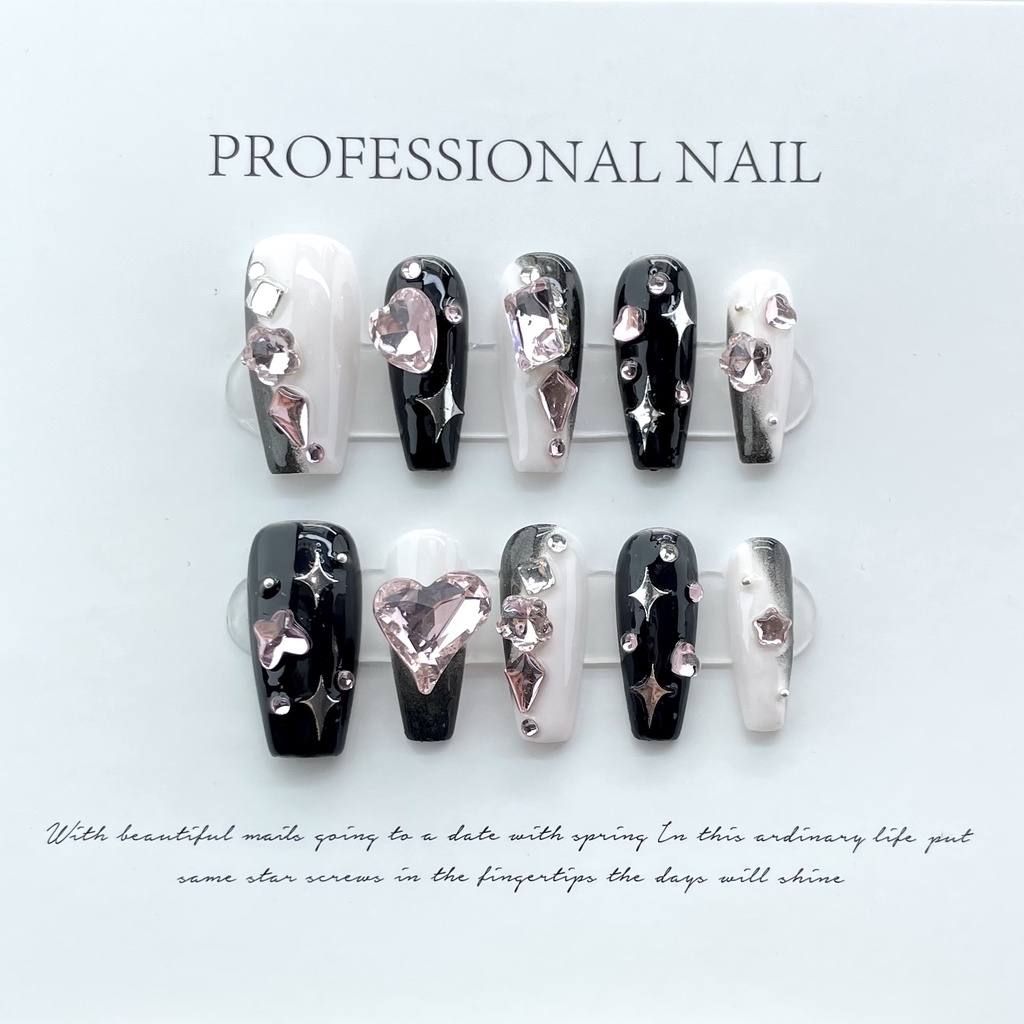 [HANDMADE]Artificial Nail Spice Girl Sweetheart Flash Diamond Super ...