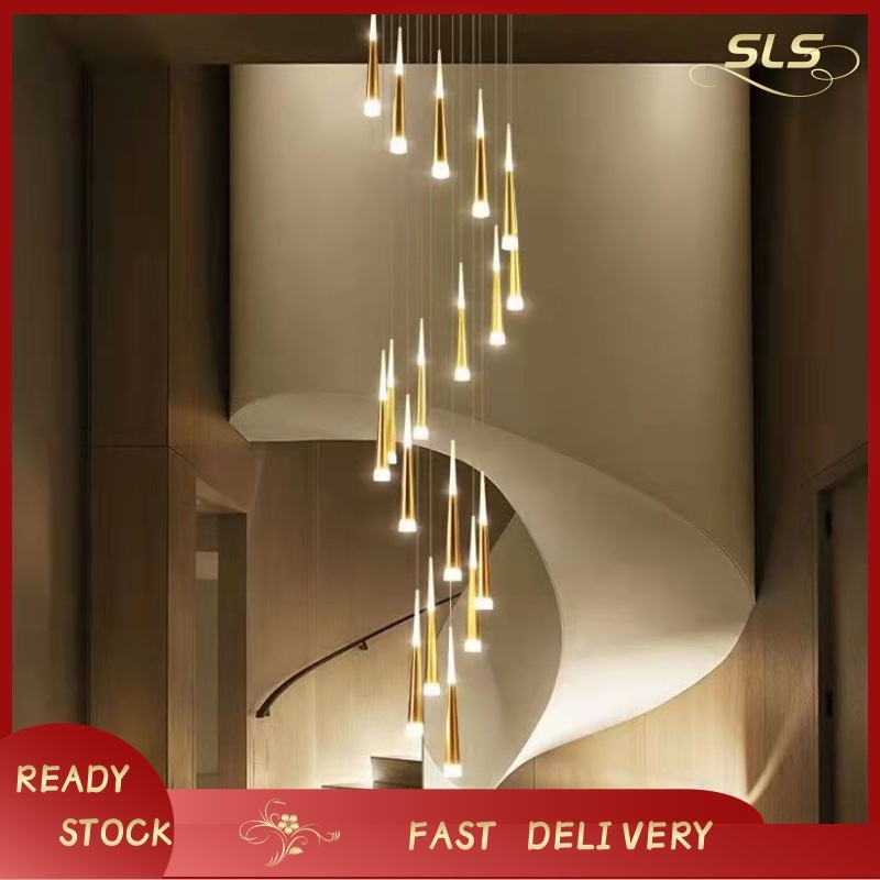 【STAR】Stair Chandelier Modern Pendant Light Stairway Lighting ...